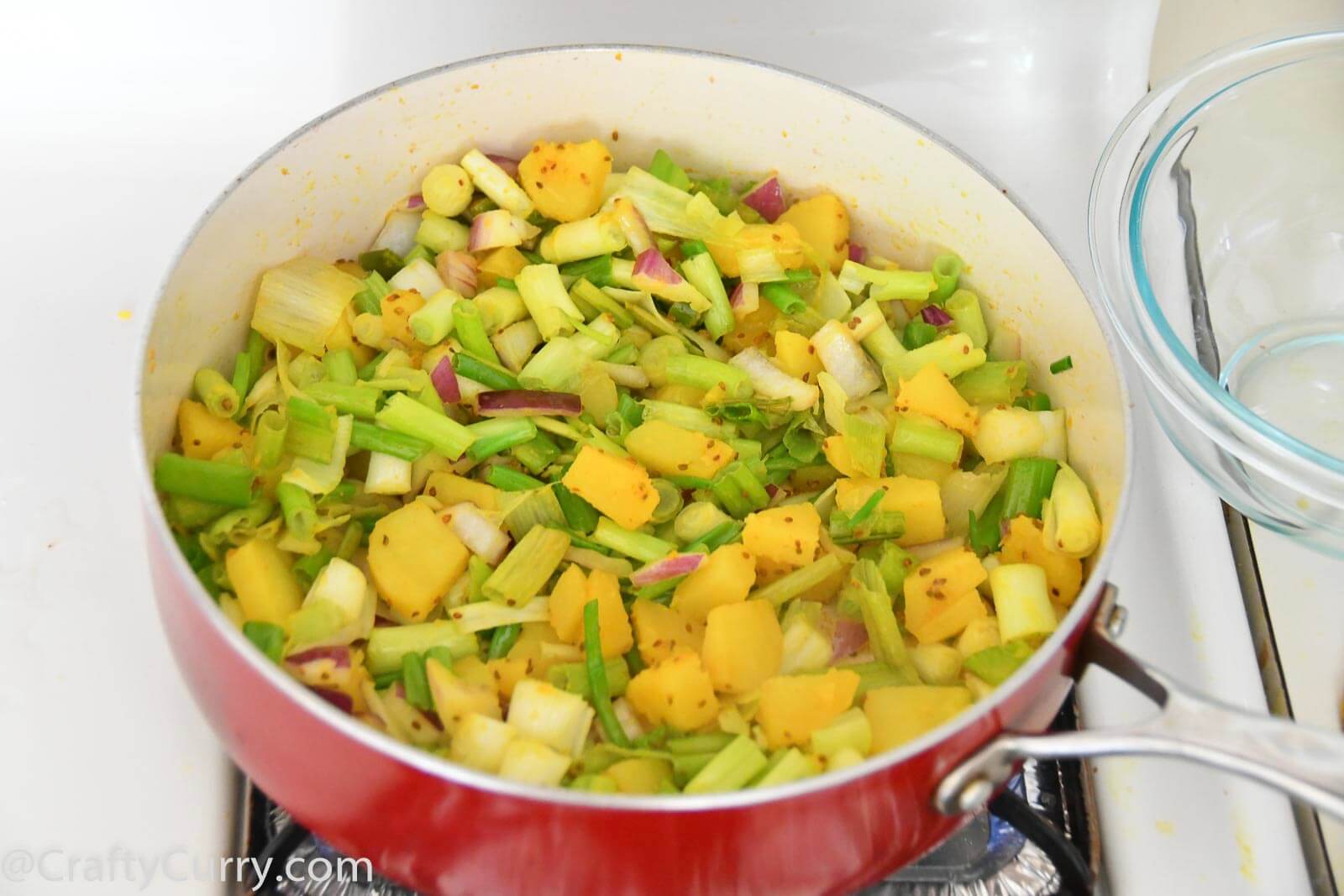 Spring onion or Hara/Saga Pyaaz Subji Recipe – CraftyCurry.com